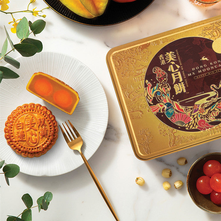 Hong Kong Meixin MX Double Yolk White Lotus Mooncake 740g – Yumsbox